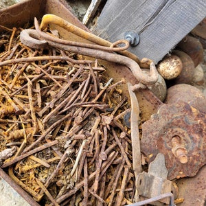 OLD RUSTY NAILS Hand Forged ,set of 20 Rusty Nails From Old Polish ...