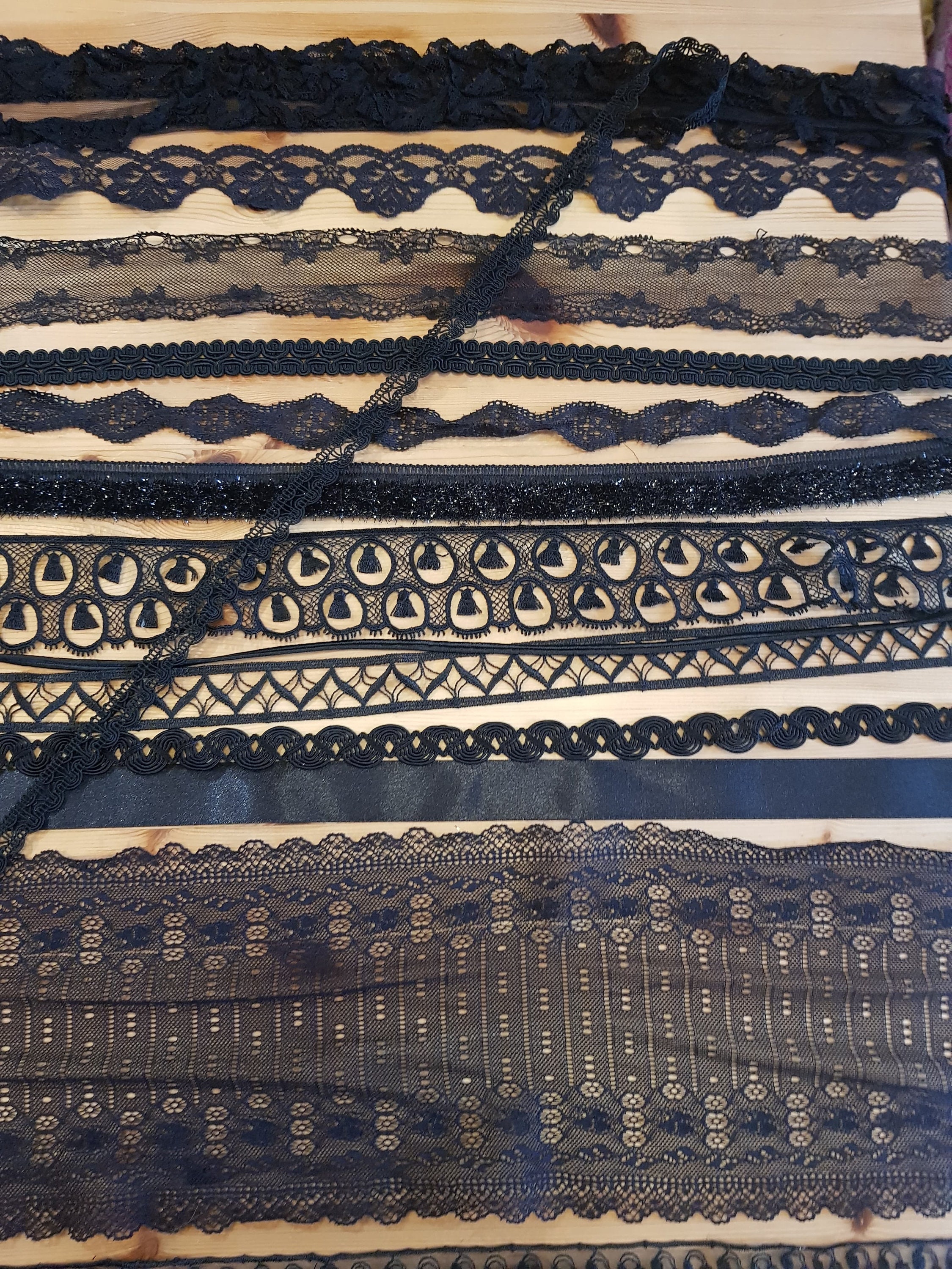 14 BLACK CRAZY RIBBONS ribbons Tapes Bundlebookbinding - Etsy