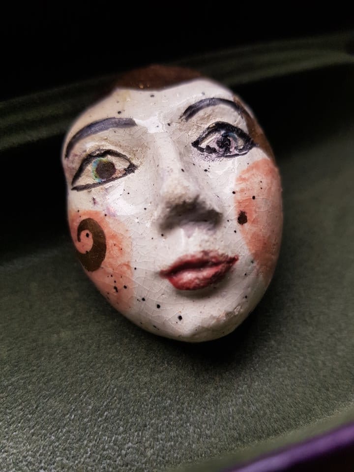 Pharaoh's Mask Pottery Clay Components, Jewellery , Brooch, Necklace ...