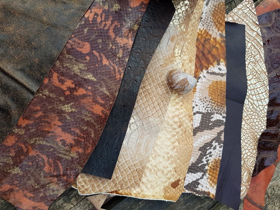 RED VIPER Leather Scraps,real Sheep and Cow Skin,leather Fabric for ...