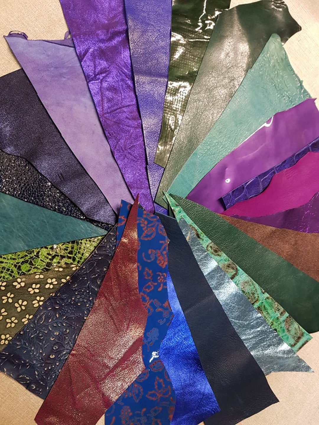 COLOR WHEEL Leather Scraps , Leather Fabric for Crafts , Jewelry ...