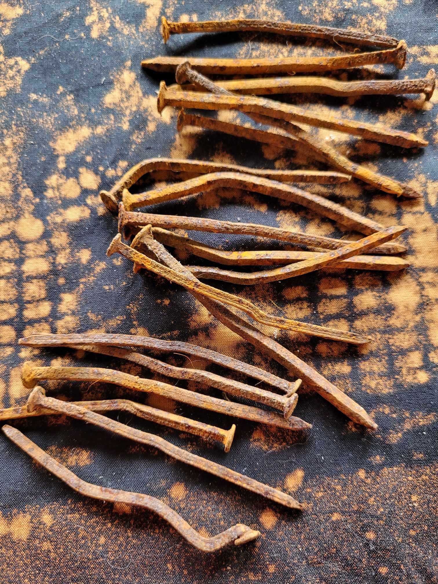 OLD RUSTY NAILS Hand Forged ,set of 20 Rusty Nails From Old Polish ...