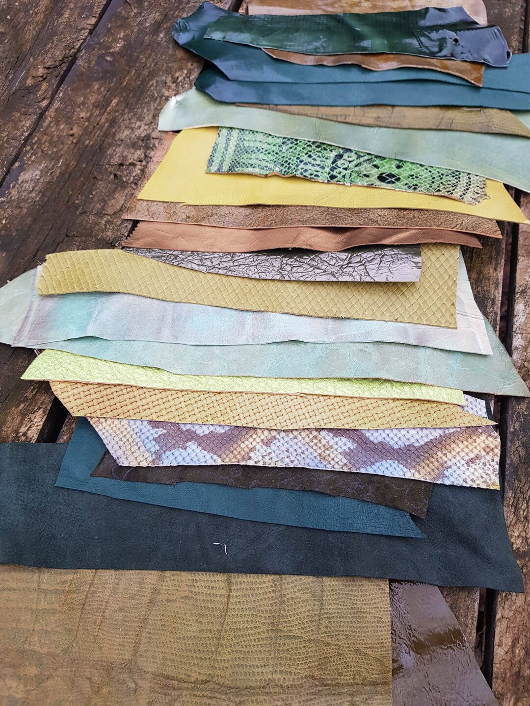 GREEN FROG, Leather Scraps,real Sheep and Cow Skin,leather Fabric for ...