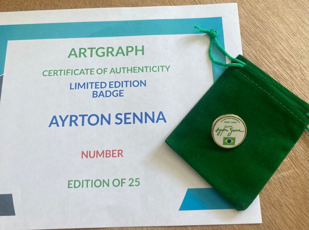 Ayrton Senna Signature Badge Limited Edition - Etsy
