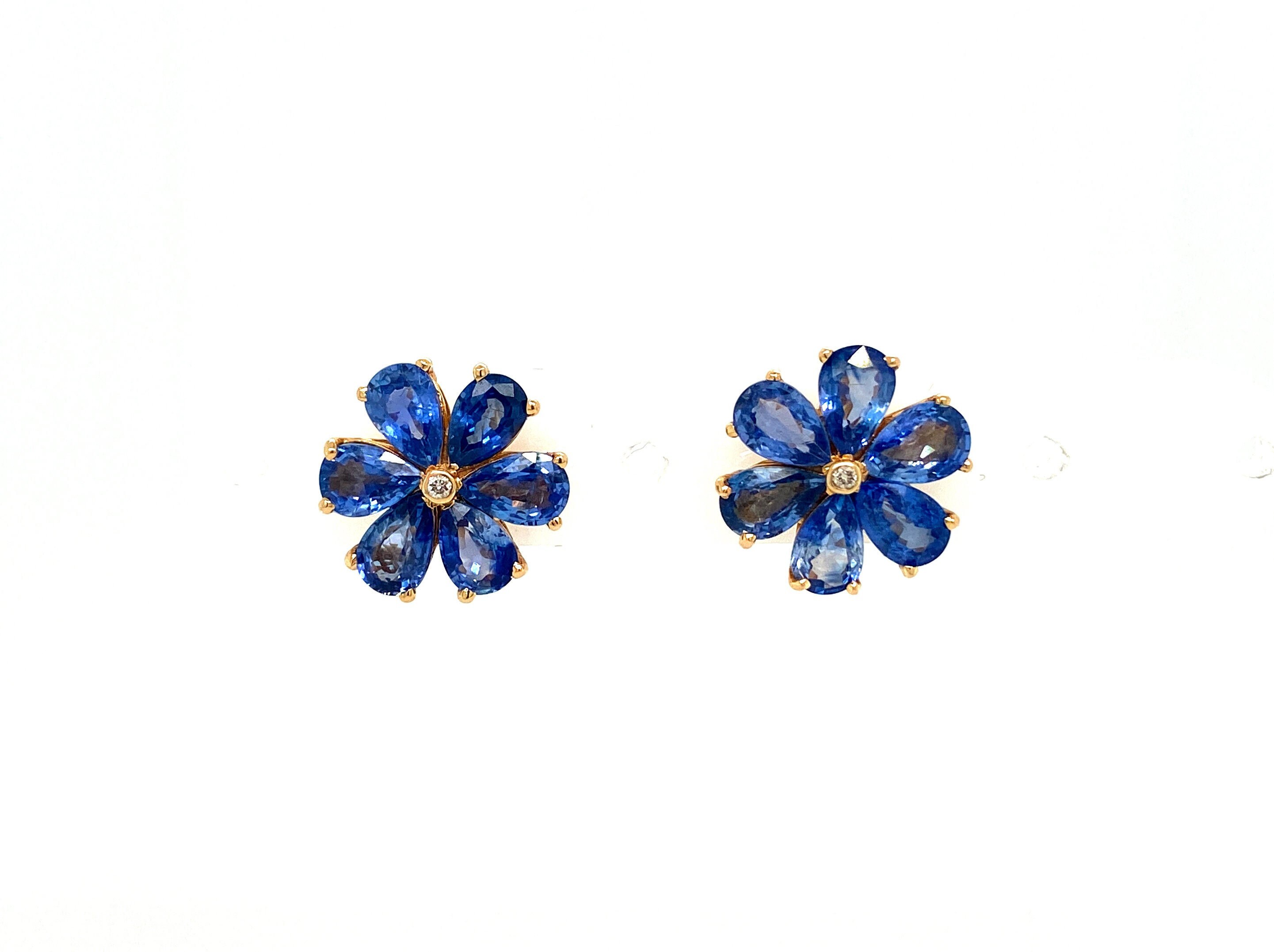 Blauer Edelstein Blumen für Frauen Natürliche Saphir mit - Etsy.de