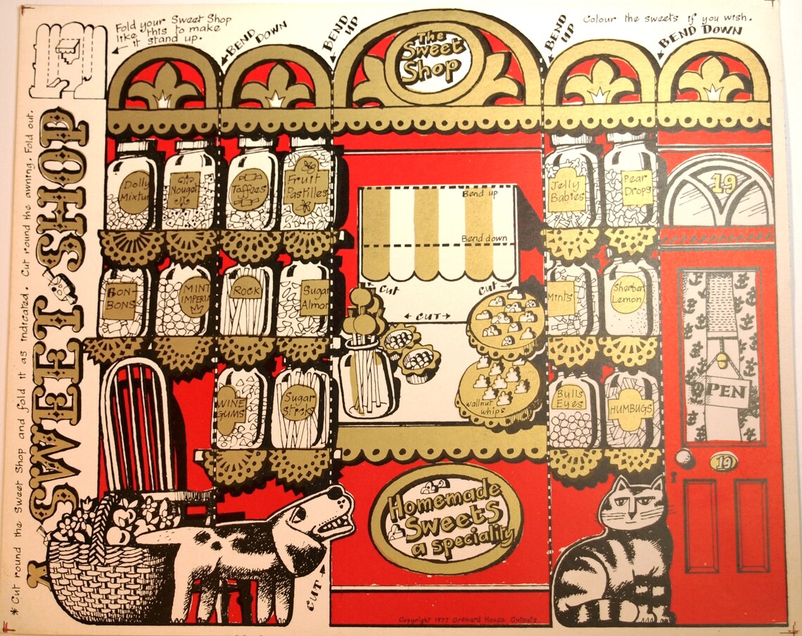 A Sweet Shop Cardboard Cutout Toy 1977 - Etsy