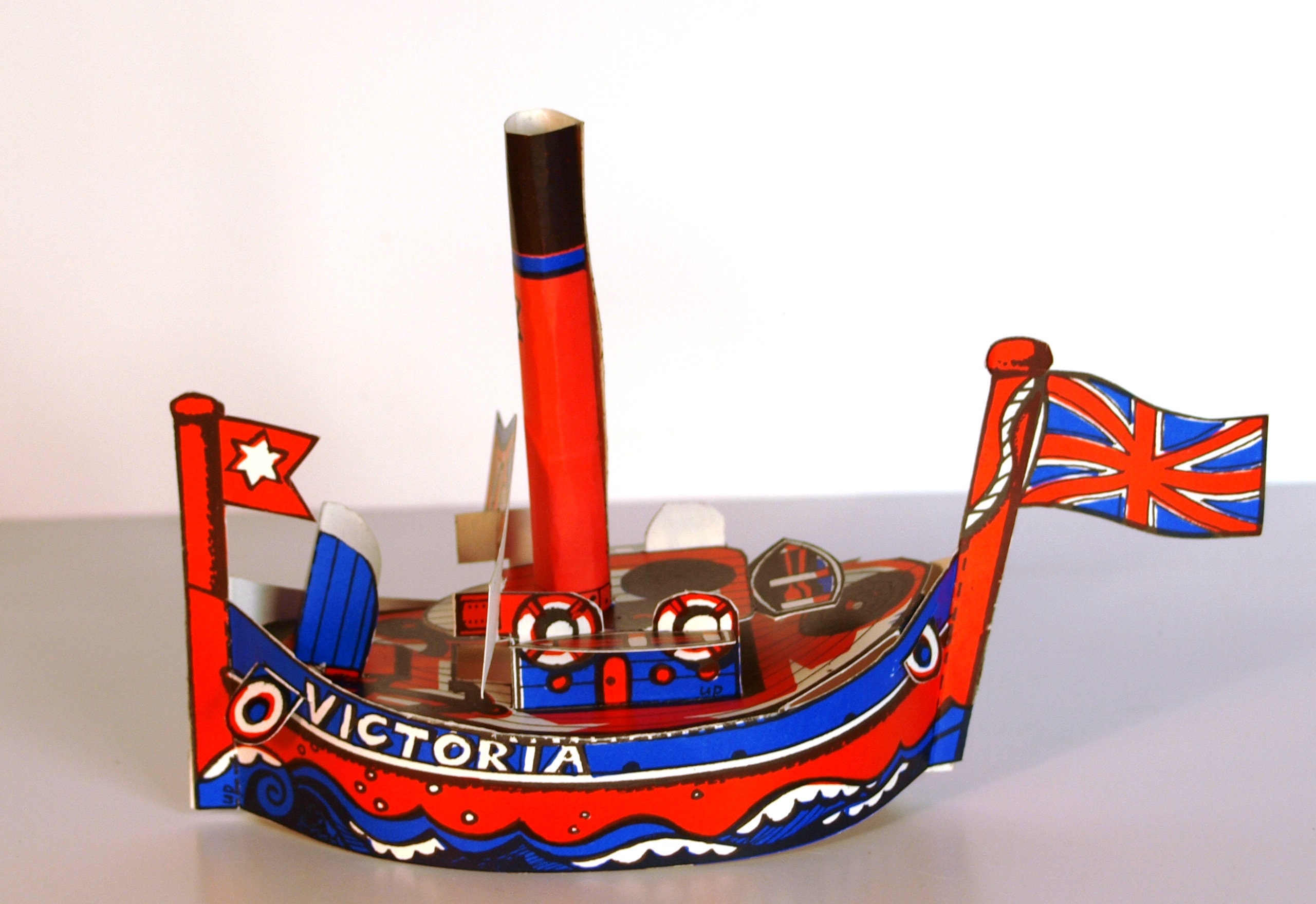 Victoria Steam Boat Cardboard Cutout Toy 1981 - Etsy