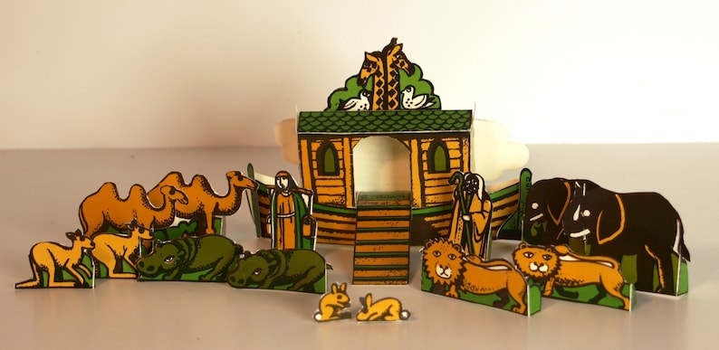 Vintage Noah's Ark - Cardboard Cutout Toy - 1981 - Etsy