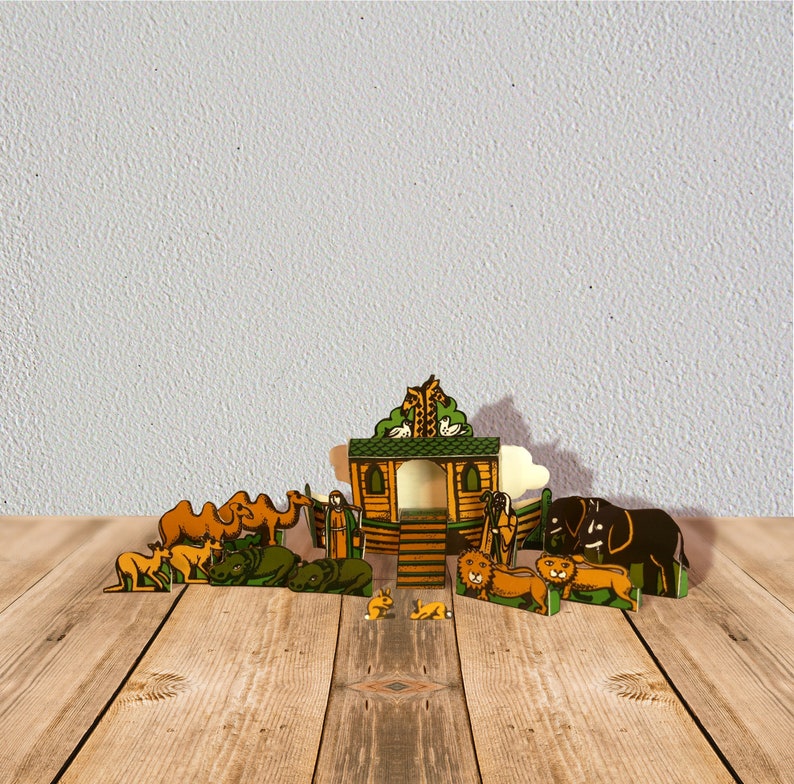 Vintage Noah's Ark - Cardboard Cutout Toy - 1981 - Etsy