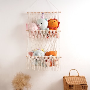 Macrame Toy Hanger, Modern Macrame Wall Hanging, Boho Nursery Decor,kid ...