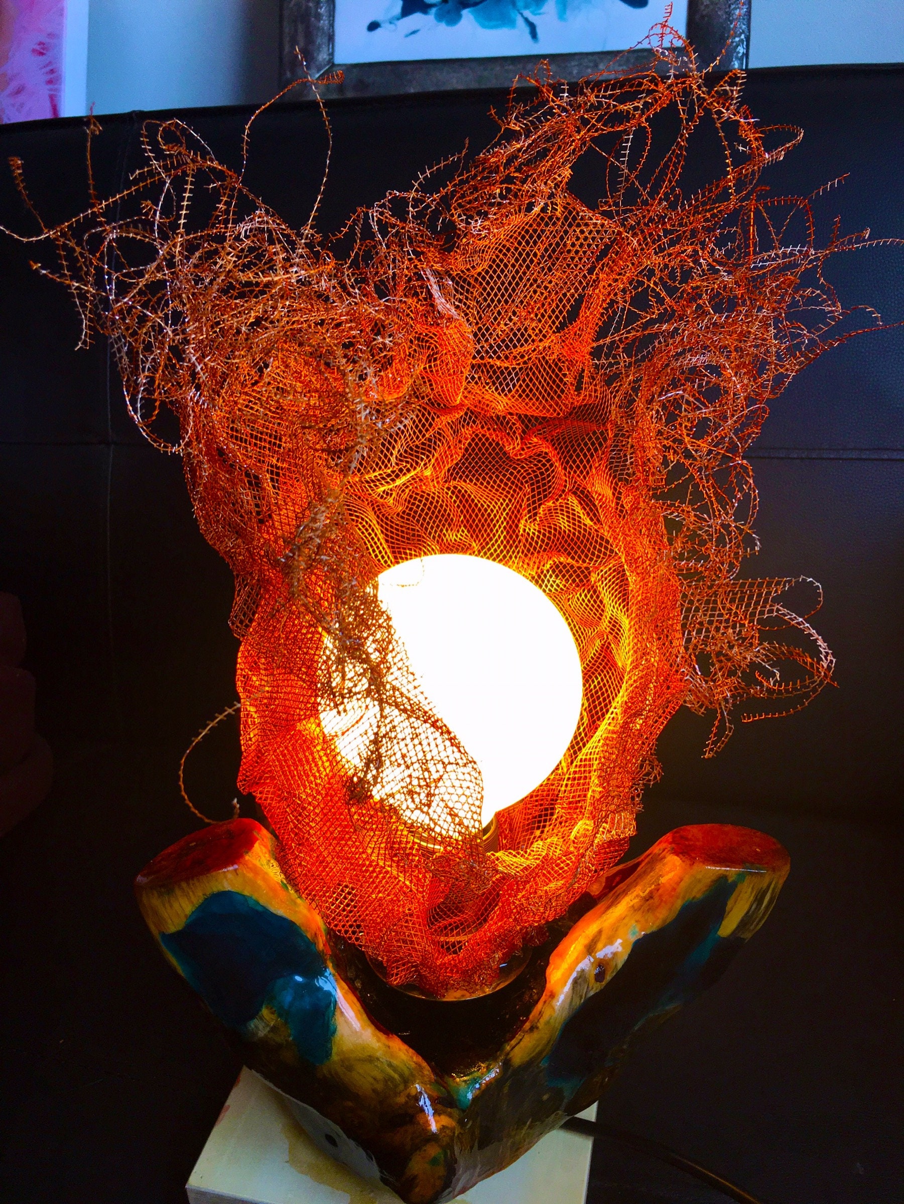 Lamp Made by Hand in Solid Wood and Exposy Resin - Etsy UK