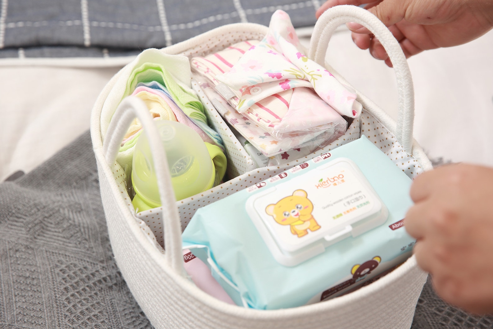 Cotton Rope Diaper Caddy Nursery Storage Organizer for | Etsy