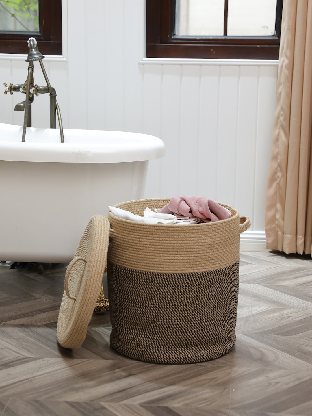 16 X 16 X 18 Extra Large Storage Basket With Lid, Cotton Rope Storage ...