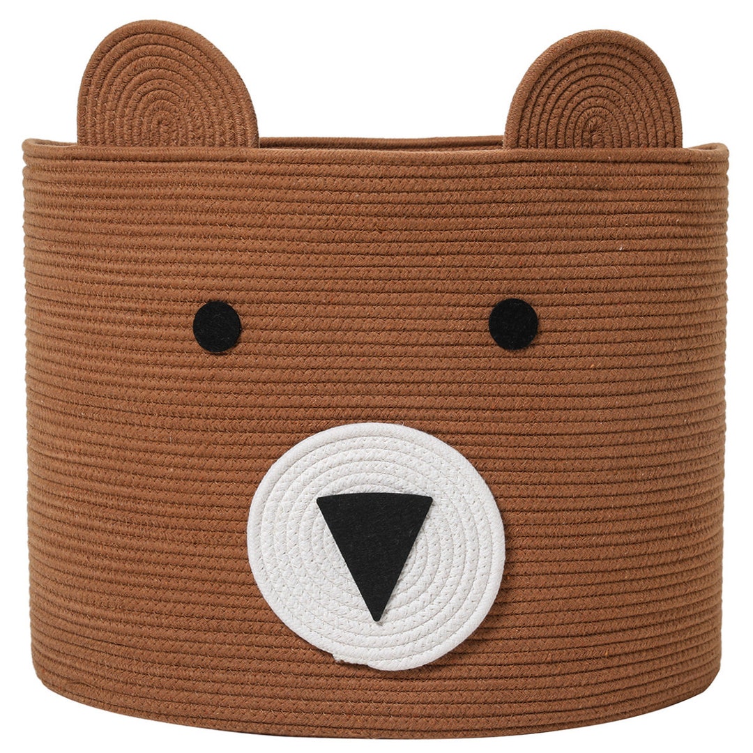 18" X 15" Bear Basket, Animal Basket, Cotton Rope Basket, Storage ...