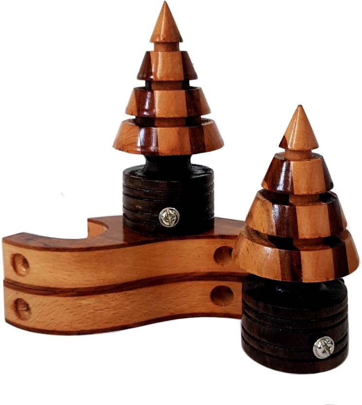 Handmade Wooden Curtain Rod Holder & Finials Elegant Window Hardware ...