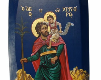 St Christopher Art - Etsy