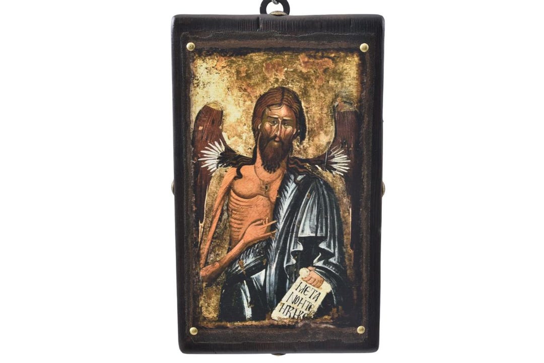 Handmade Saint John the Forerunner Icon: Byzantine Greek Orthodox Art ...