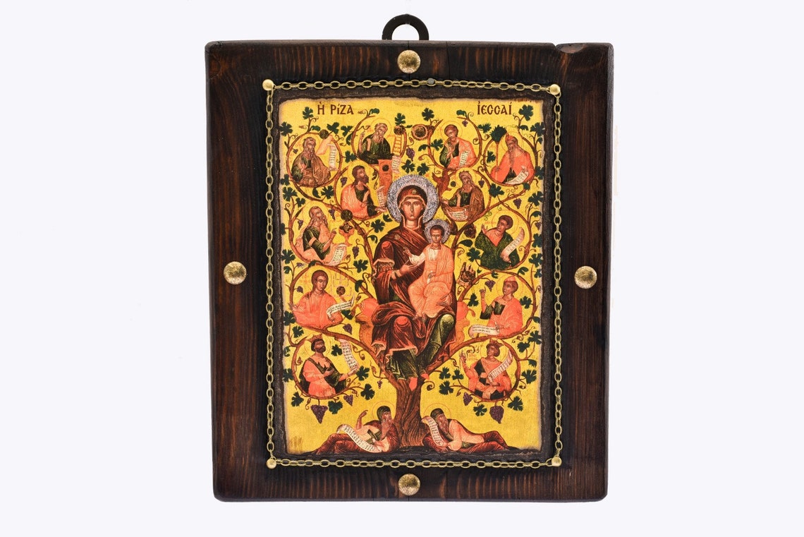 Tree of Jesse Handmade Wooden Byzantine Icon Greek Orthodox - Etsy
