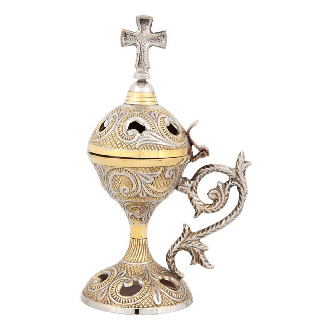 Christian Brass Incense Burner 18cm, Greek Orthodox Thurible Incense ...