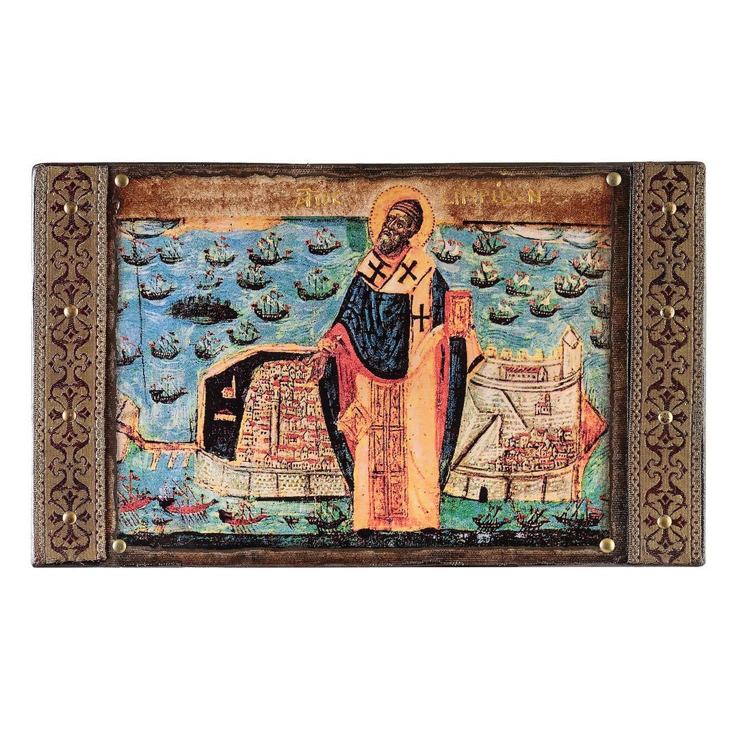 Handmade Saint Spyridon Icon: Byzantine Orthodox Art, Solid Fir Wood - Etsy