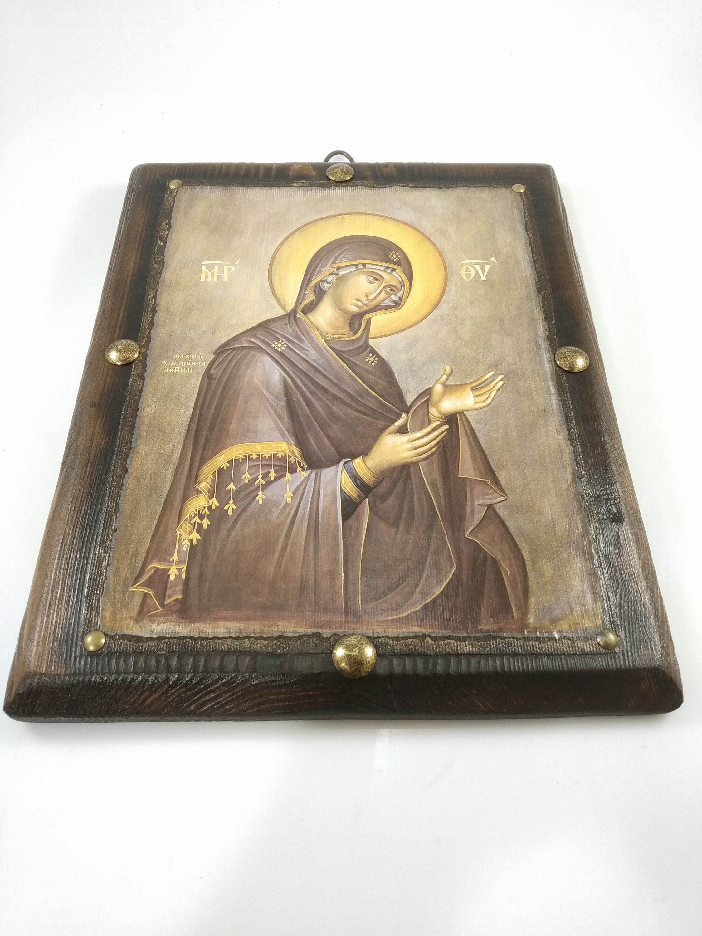 Virgin Mary Supplicating Handmade Wooden Byzantine Icon - Etsy