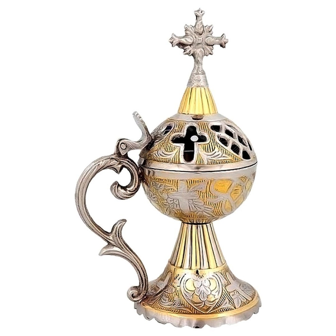 Perfume Burner Incensario Metal Censer Silver Gold Thurible Incense ...