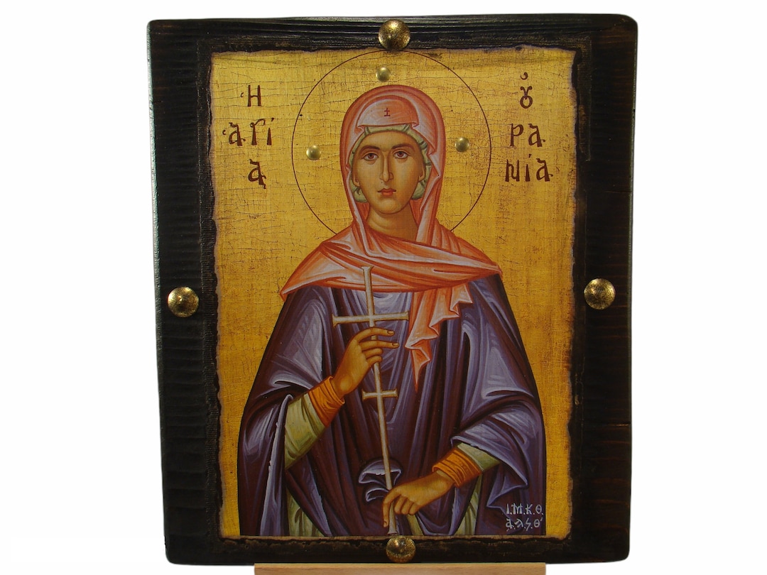 Handmade Saint Ourania Byzantine Icon: Greek Orthodox Religious Art - Etsy