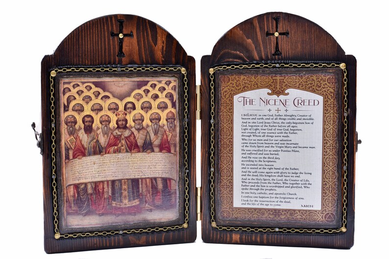 The Nicene Creed, I Believe, Handmade Wooden Byzantine Icon, Greek ...