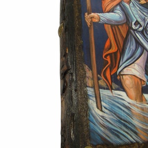 Handmade Saint Christopher Icon, Wooden Byzantine Art, Greek Orthodox ...
