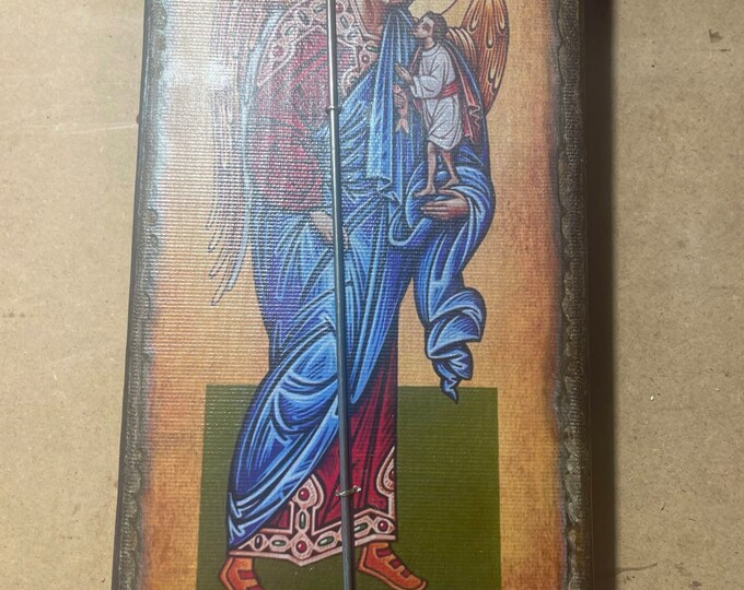 Archangel Rafael, Handmade Byzantine Icon, Custom Order for Katrina - Etsy