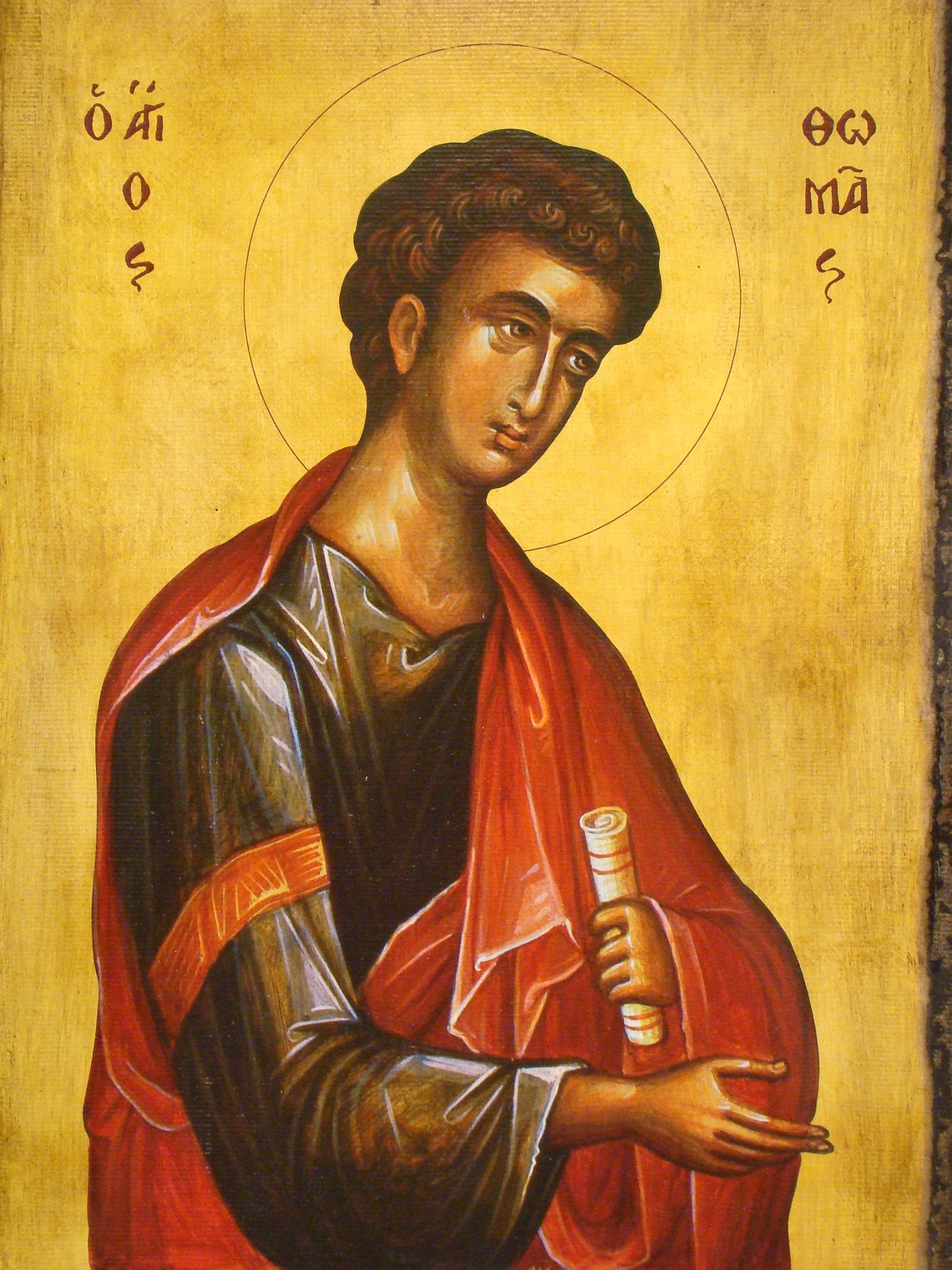 Saint Thomas Icon The Apostle Greek Orthodox Icon with Black | Etsy