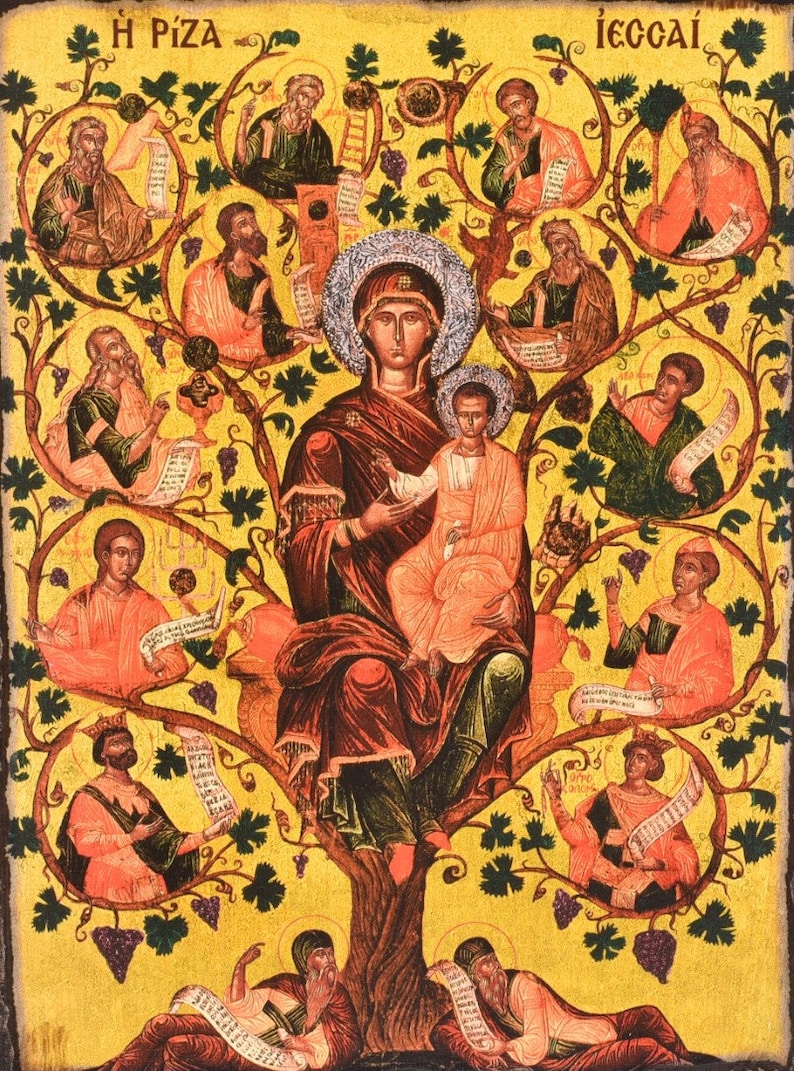 Tree of Jesse Handmade Wooden Byzantine Icon Greek Orthodox - Etsy