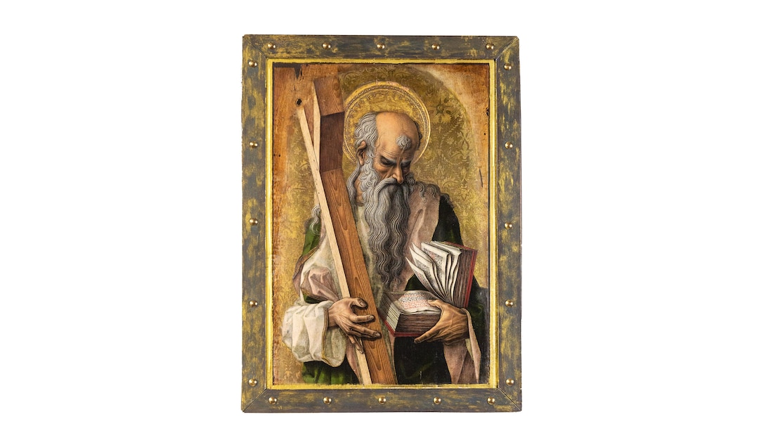 Handmade St. Andrew Icon: Greek Orthodox Art, Aged Iron Frame - Etsy
