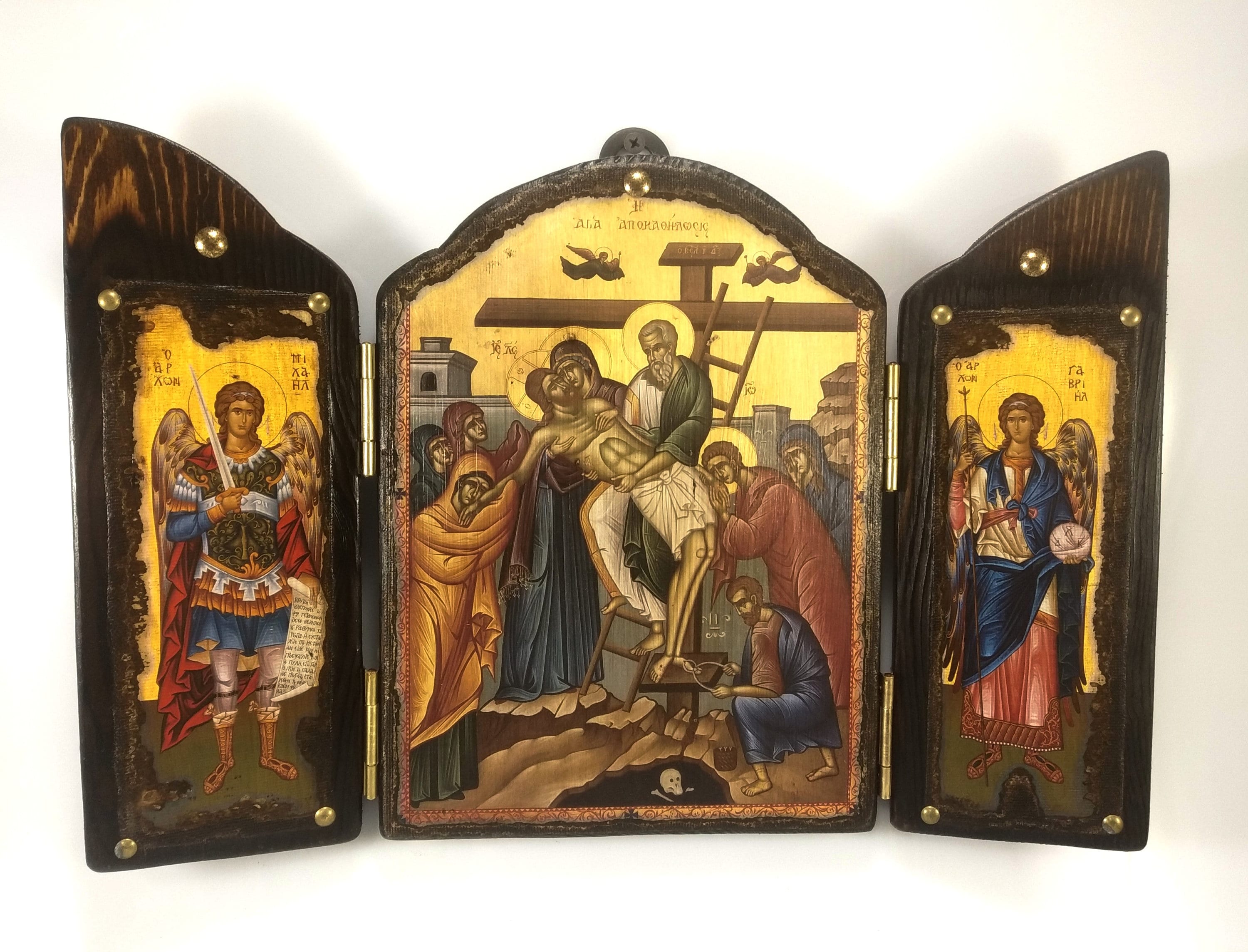 Apokathilosis the Deposition of Jesus Handmade Triptych, Byzantine Icon ...