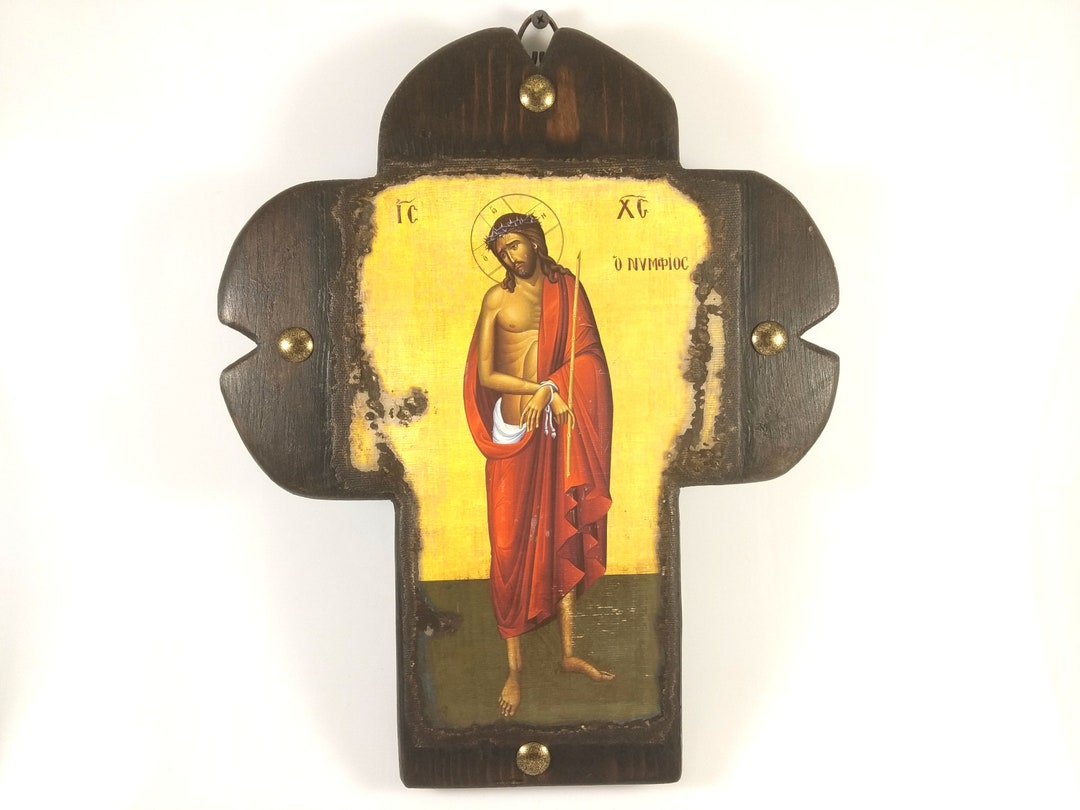 Christ the Bridegroom - Behold the Man - Nymphios Handmade Wooden Cross ...