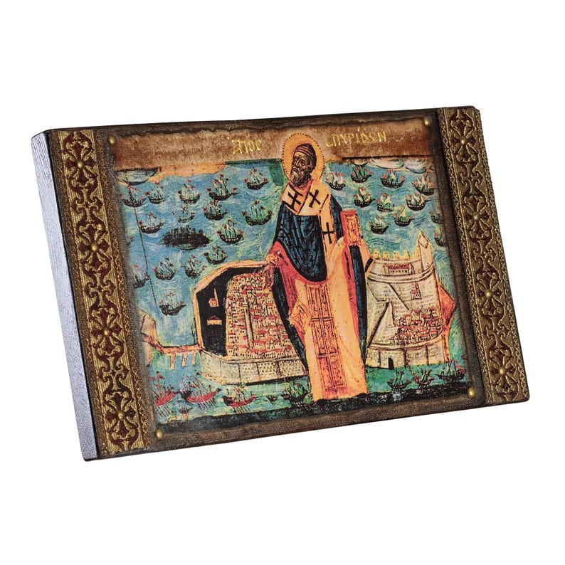 Handmade Saint Spyridon Icon: Byzantine Orthodox Art, Solid Fir Wood - Etsy