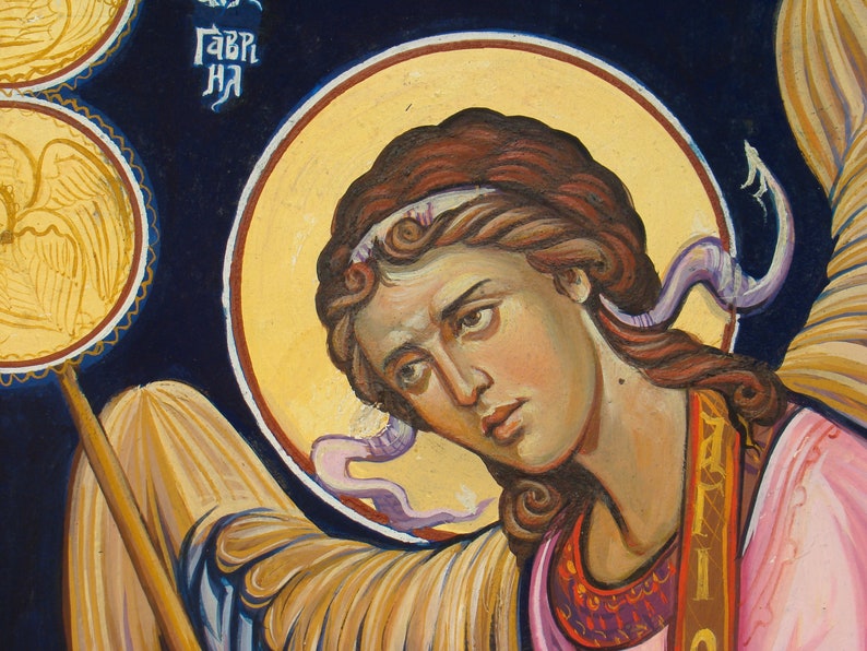 Archangels Τhe Divine Liturgy Hand Painted Byzantine Icon | Etsy