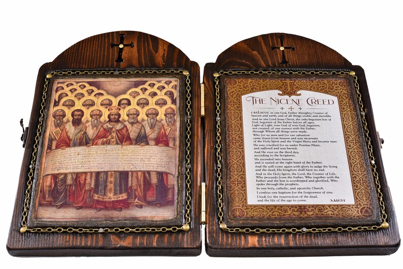 The Nicene Creed, I Believe, Handmade Wooden Byzantine Icon, Greek ...