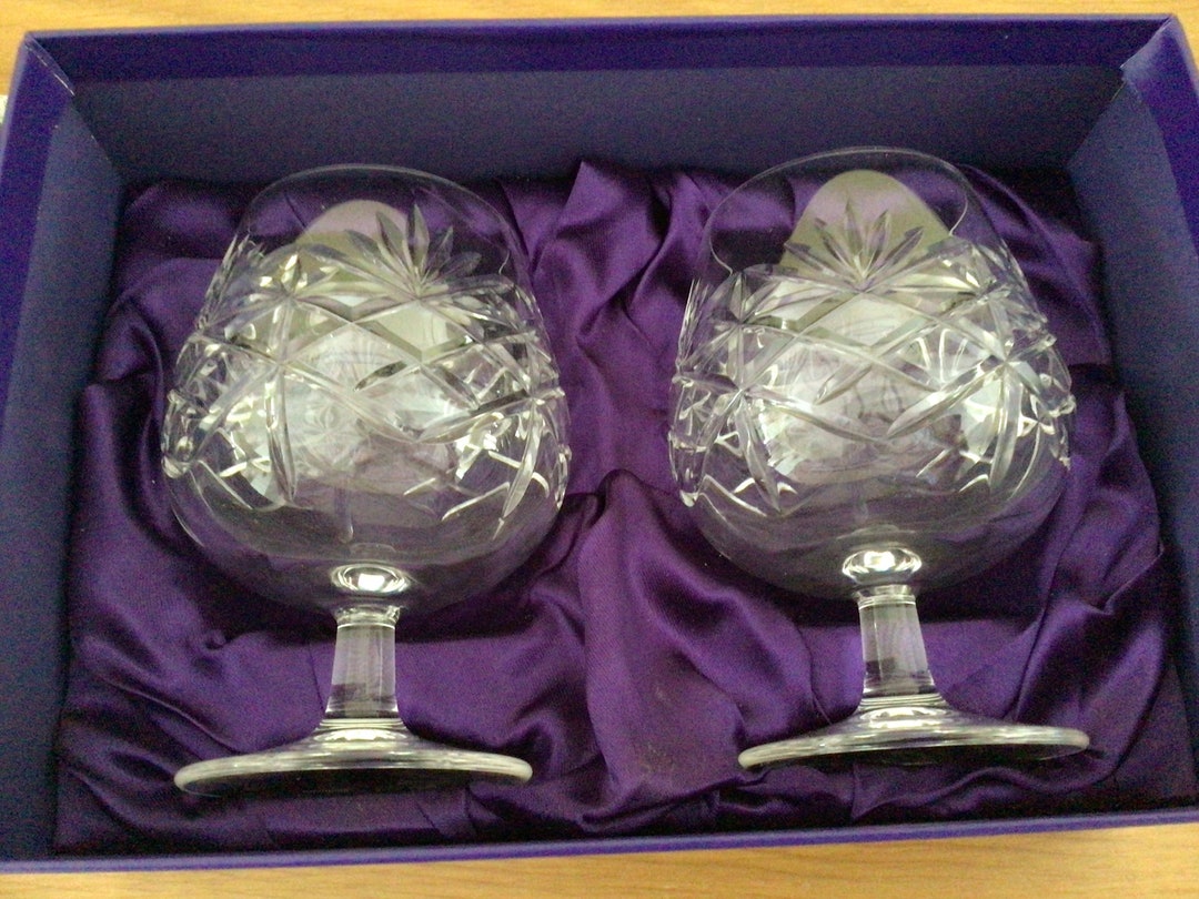 Edinburgh Crystal Brandy Glasses. Pair of Scottish Crystal Brandy ...
