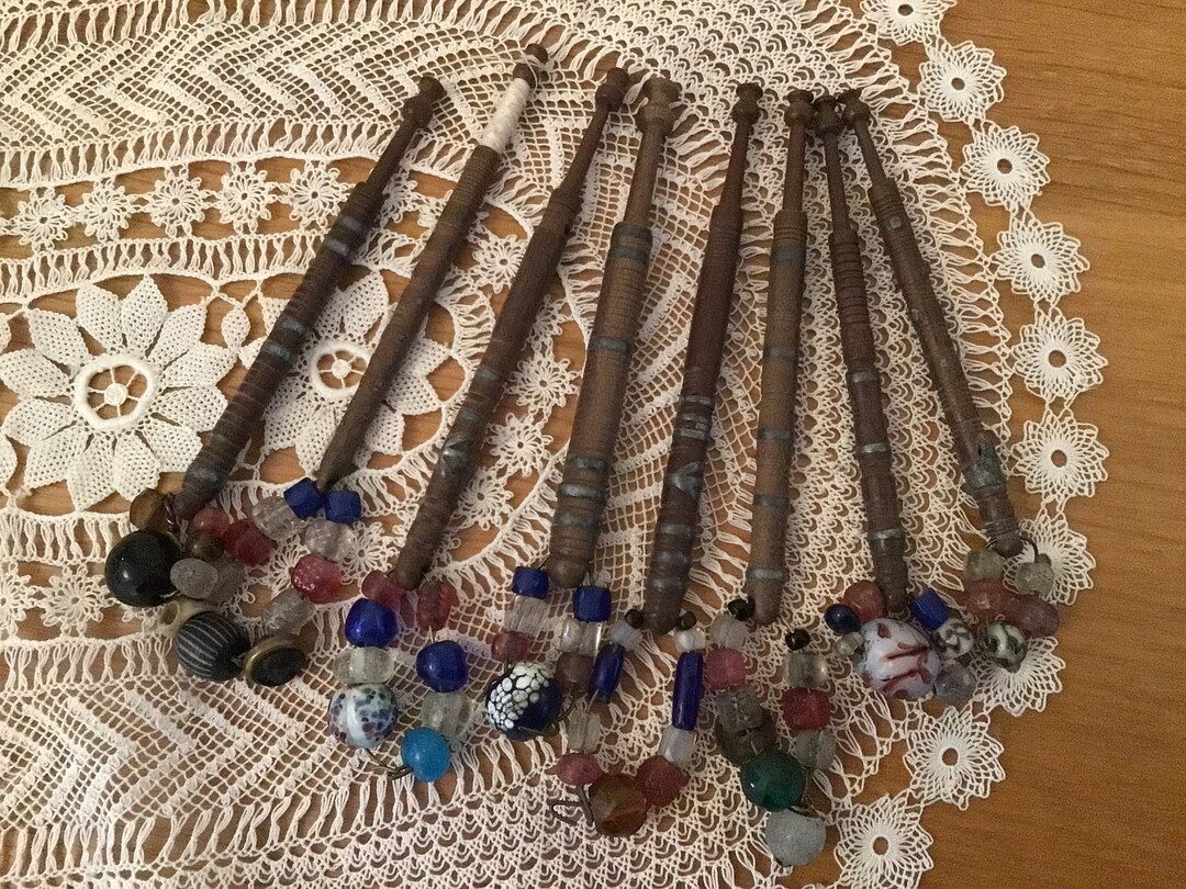 Antique Lace Bobbins. Set of 8 Wood Lace Making Bobbins With - Etsy