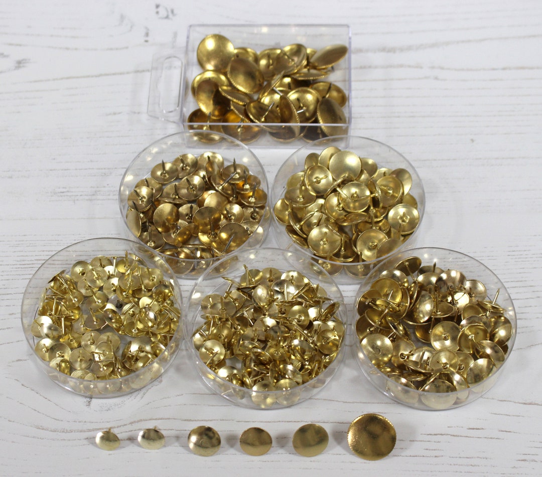 Brass Drawing Pins & Thumb Tacks Nails Brassed Steel 9.5, 11, 12.5, 13 ...