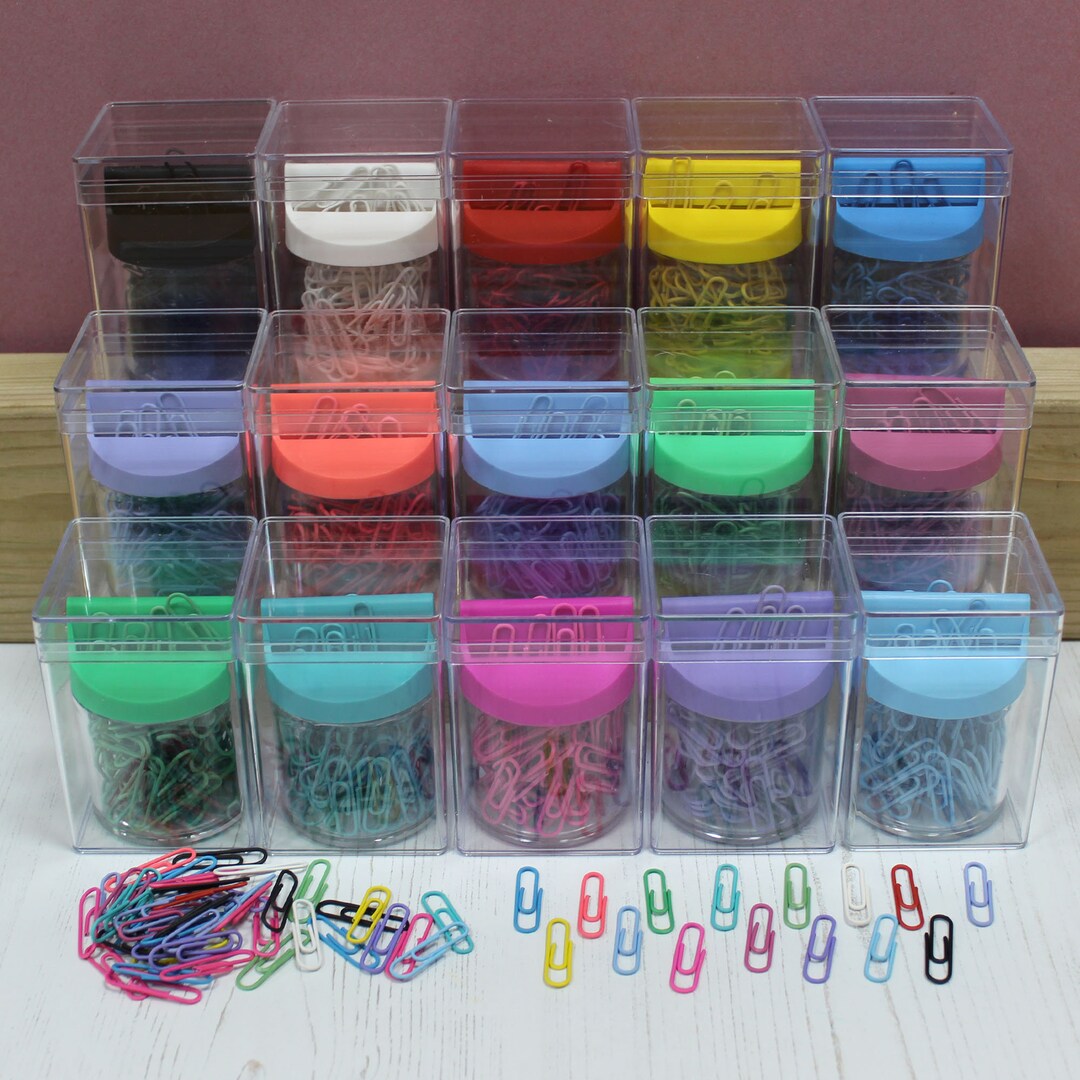 Magnetic Top Paper Clip Dispenser With Clips in 15 Coloured Options ...