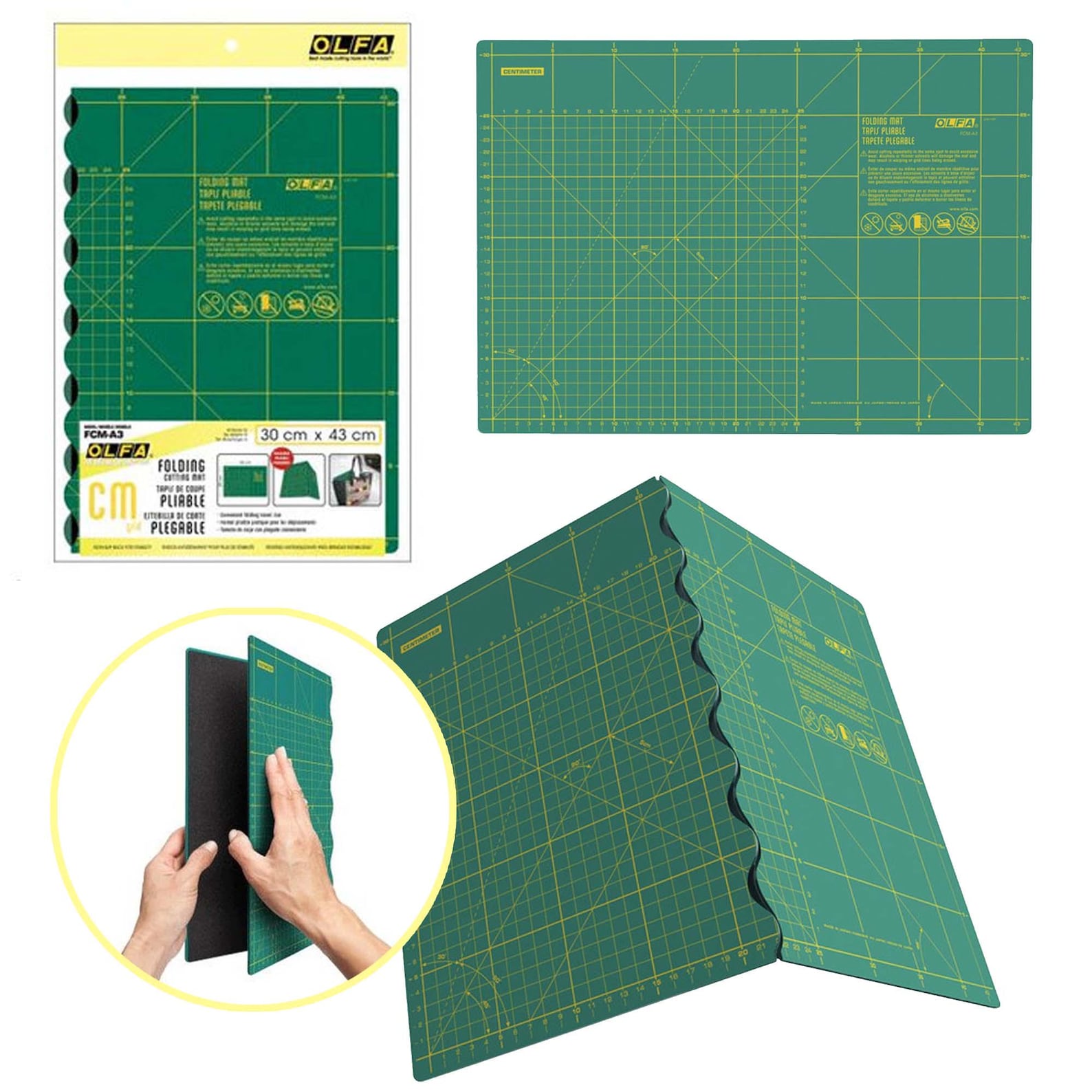 OLFA Foldable Cutting Mats Self-healing for Quilting Sewing & Paper ...
