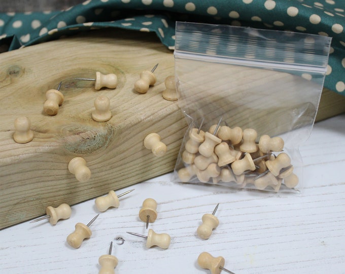 20 Wood Thumb Tacks Natural Wood Pushpins for Your Home or Office ...