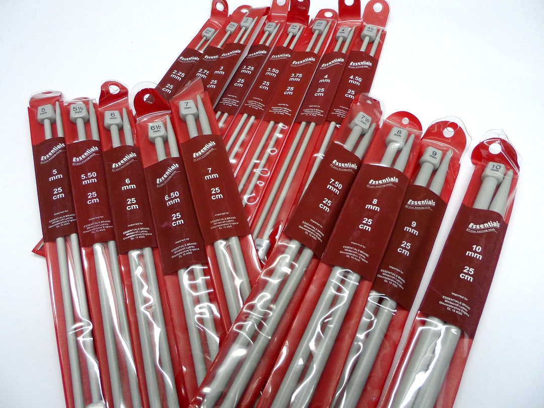 Knitting Needles Whitecroft Essentials Knit Pins 17 Sizes in 25cm ...