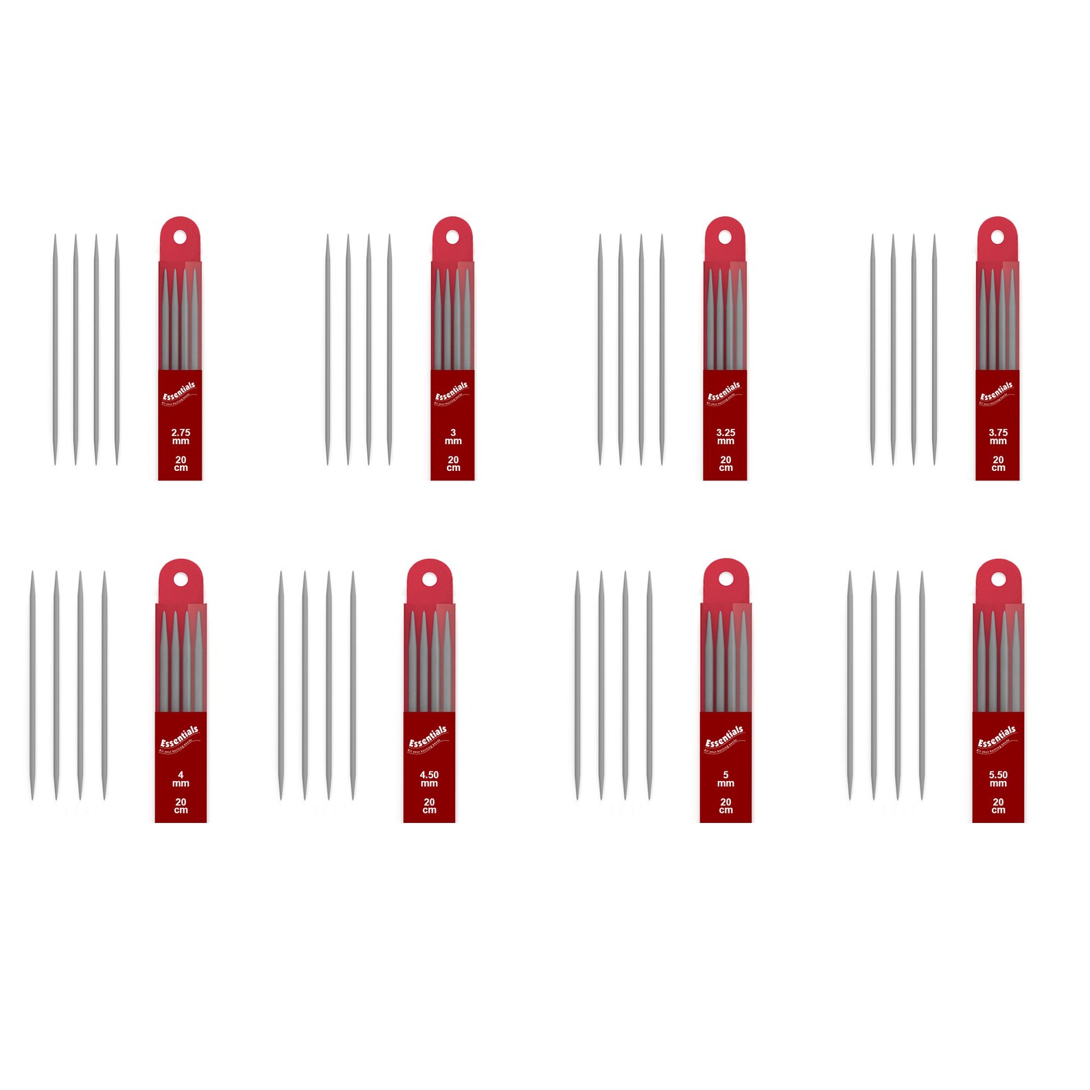 Double Pointed Knitting Pins Whitecroft Essentials Knit Needle in 8 ...