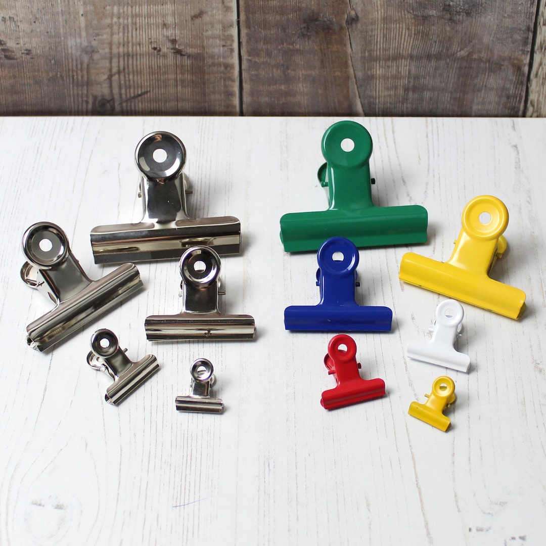 Paper Binder Letter Clips in Silver or Coloured Bulldog Clamps in 3 ...