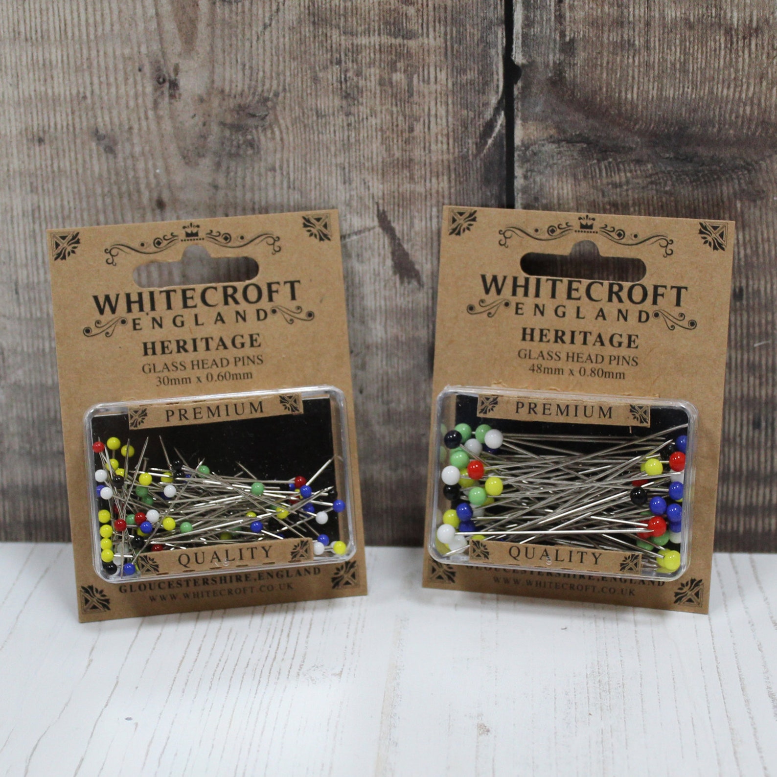 Whitecroft Heritage Glass Head Pins Assorted Colours - Etsy