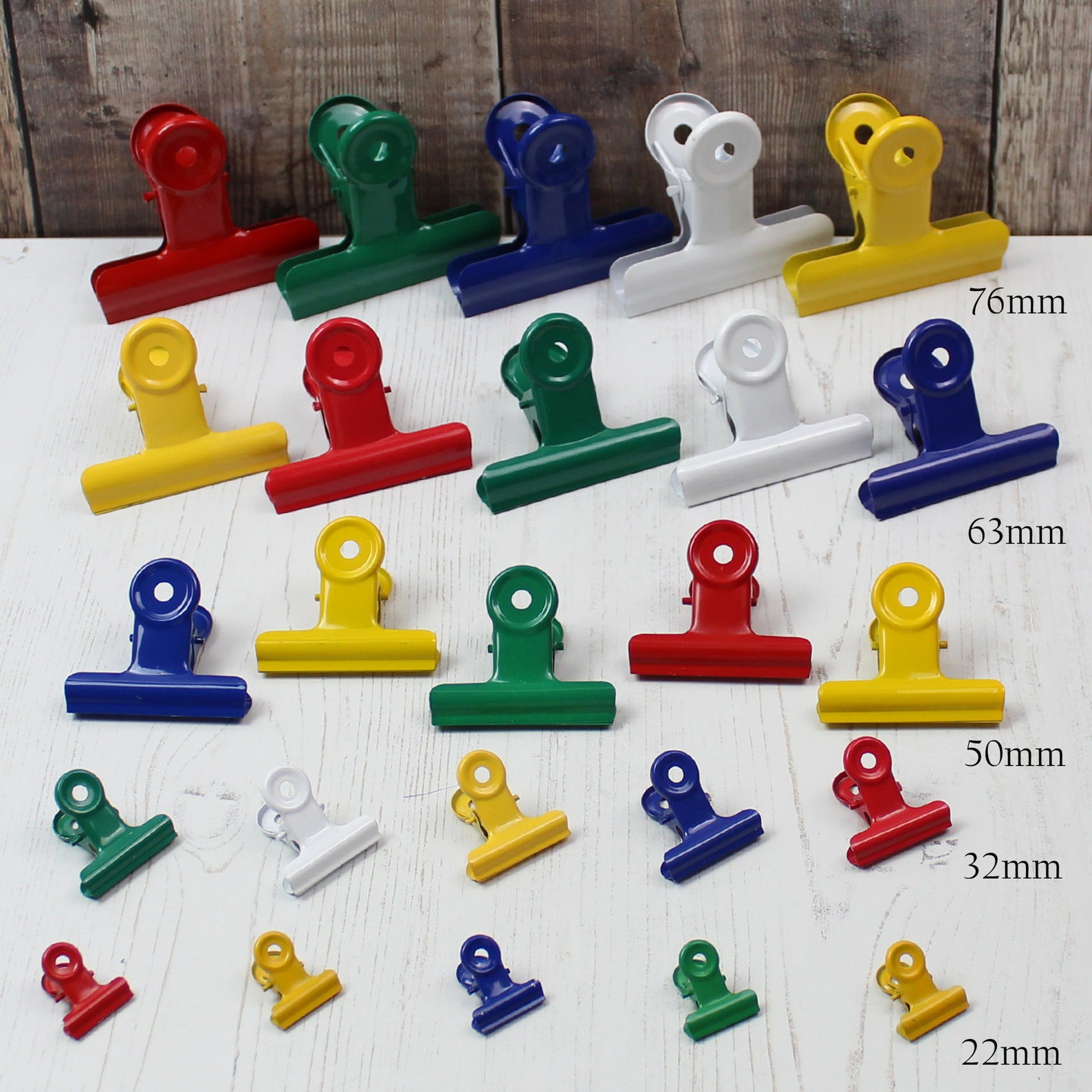 Paper Binder Letter Clips in Silver or Coloured Bulldog Clamps in 3 ...