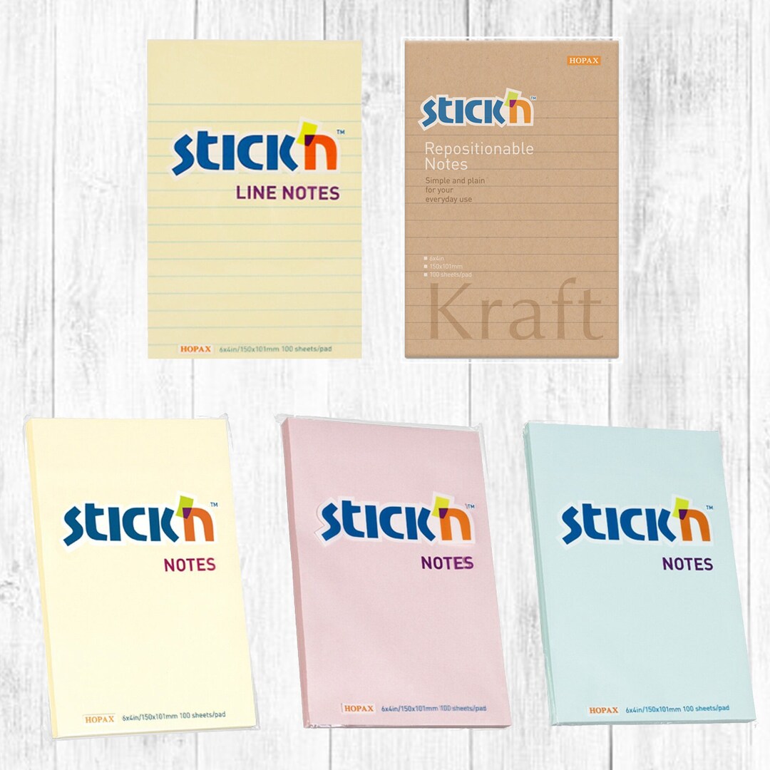 Stick’n Sticky Post Script Memo Pad Notes #6 101mm X 150mm Stick ...